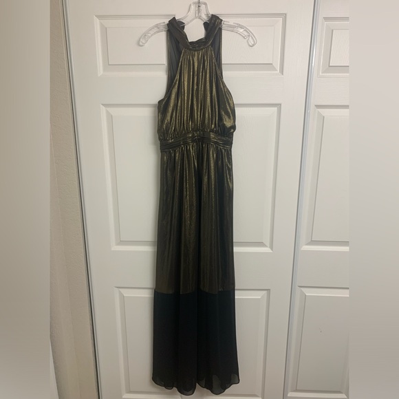 BCBG | Dresses | Bcbg Halter Gold Maxi Dress Size 4 Party Formal Prom ...